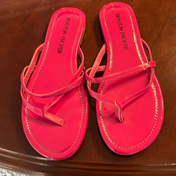 Boston Proper | Shoes | Boston Proper Hot Pink Strappy Thong Sandals 75 ...